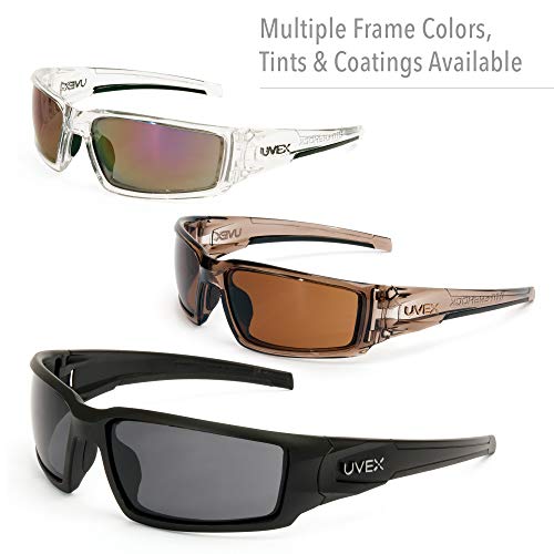 Uvex by Honeywell Hypershock Safety Glasses, Clear Frame with Blue Mirror Lens & Anti-Scratch Hardcoat (S2975)