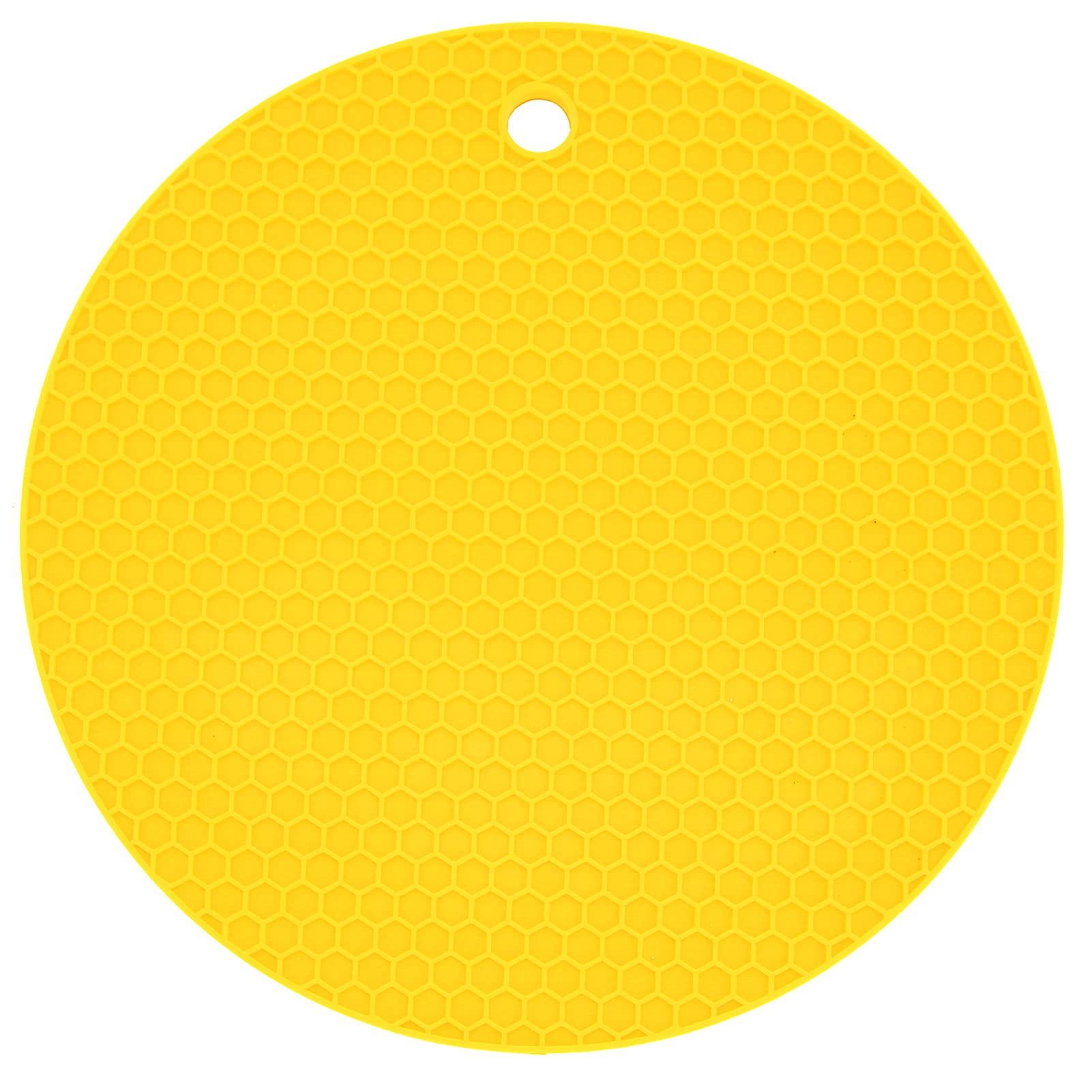 Natudeco Table Placemat Silicone Mat Round Shape Silicone Safe Grabs Food Grade Thickened Microwave Mat Insulation Pad Protective Hot Pad Multi Purpose Mat(Yellow)