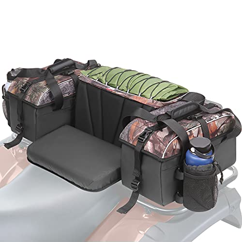 kemimoto Seat Bag for ATV w/Cushion Soft Cooler Bags Water-resistant ATV Storage Bag Camo