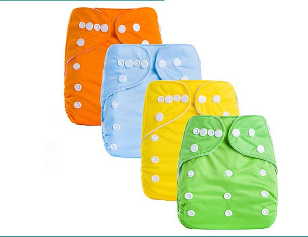 Reusable Cloth Diapers Newborn for Boys and Girls One Size Adjustable Washable Pocket Diaper Cover 6 Reusable Diapers + 6 Charcoal Bamboo Inserts+2 Microfiber Inserts and 1 Reusable Diapers Wet Bag