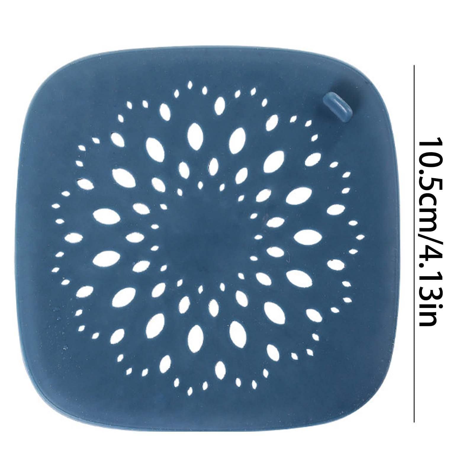 Shower Drain, Hair Catcher Shower Drain, Kitchen Sink Strainer, Square Bathtub Drain, Silicone Bath Tub Hair Catchers Hair Collector Trap with Small Handle