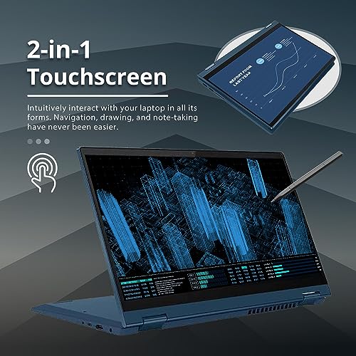 Lenovo IdeaPad Flex 5 2-in-1 Touchscreen Laptop, 14” FHD Anti-Glare Display, AMD Ryzen 3 5300U, 4GB RAM, 128GB SSD, Backlit KB, FP Reader, Webcam with Shutter, Wi-Fi 5, Blue, Win 11, 128GB USB Card