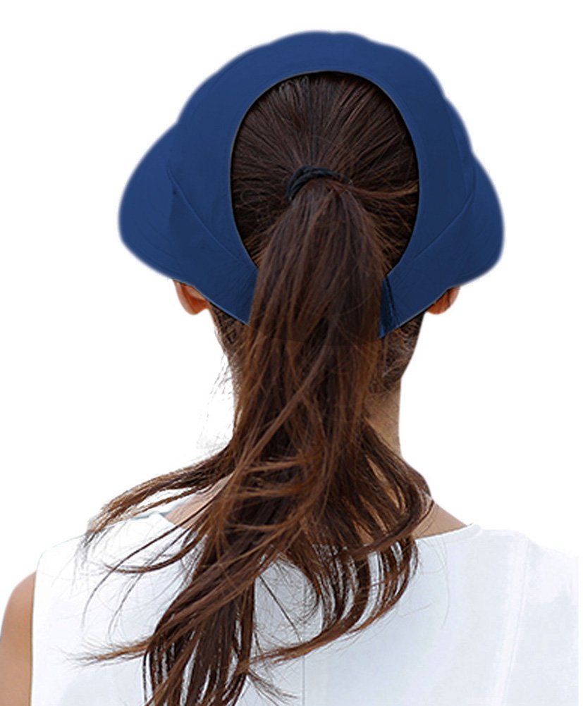 HINDAWI Sun Hats for Women Sun Hat Wide Brim UV Protection Summer Beach Foldable Visor Navy