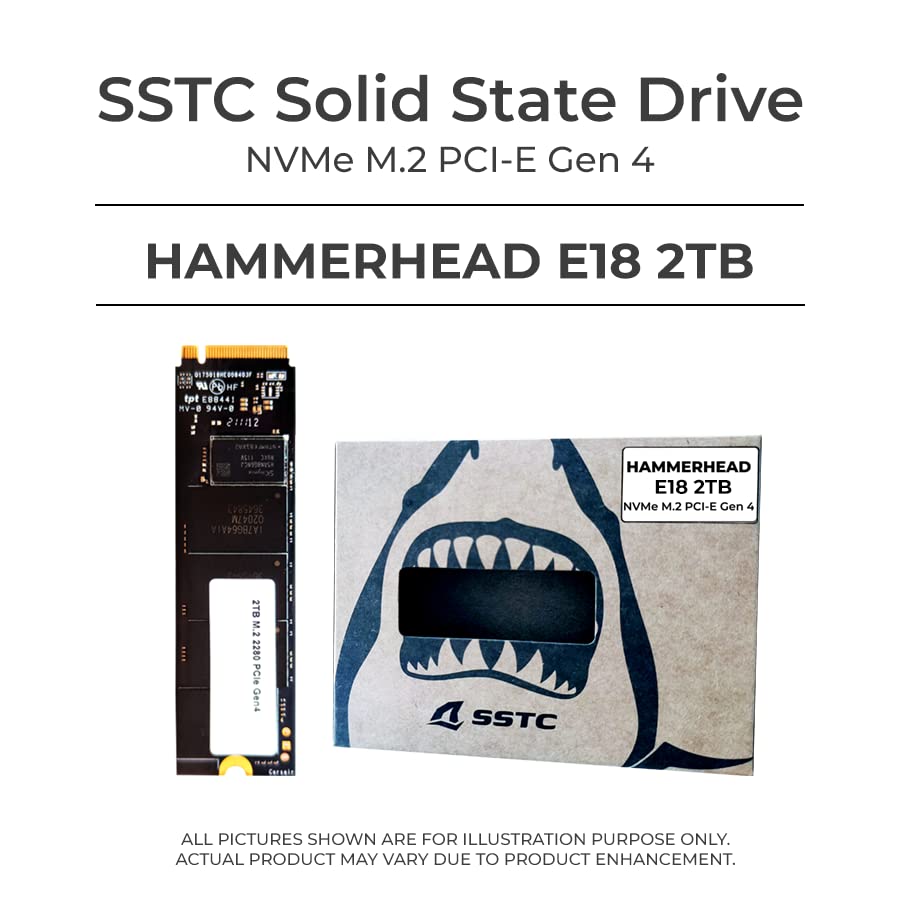 SSTC E18 2TB M.2 NVME SSD Read/Write Speed Up to 7000/6800 MB/s