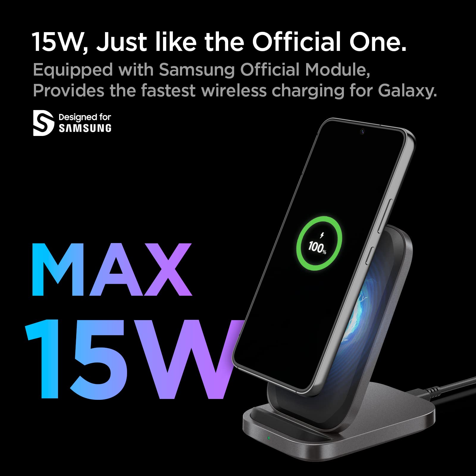 Spigen ArcField 15W Super Fast Wireless Charger Stand with Spigen PPS 25W PD 27W USB C Wall Charger