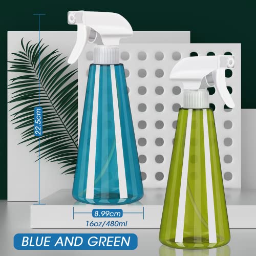 Plant Mister Spray Bottle, Mist Spray Bottle for Cleaning Solution Gardening Trigger Water Empty Sprayer 16oz Refillable Container,Durable Trigger Sprayer w/Mist and Stream Settings (2 Pack)