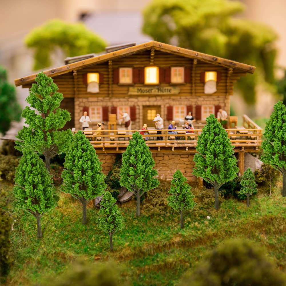 LUEYAO Mini Model Miniature Trees Mixed Train Scenery Architecture Trees Fake Trees for DIY Crafts Building Model Scenery Landscape Green 1.2-3.9 inch 20 PCS