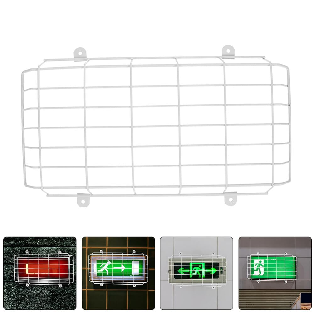 VANZACK 2pcs Exit Sign Damage Stopper Emergency Light Protection Wall Mount Air Conditioner Exit Sign Protector Metal Exit Sign Protective Coated Steel Wire Guard