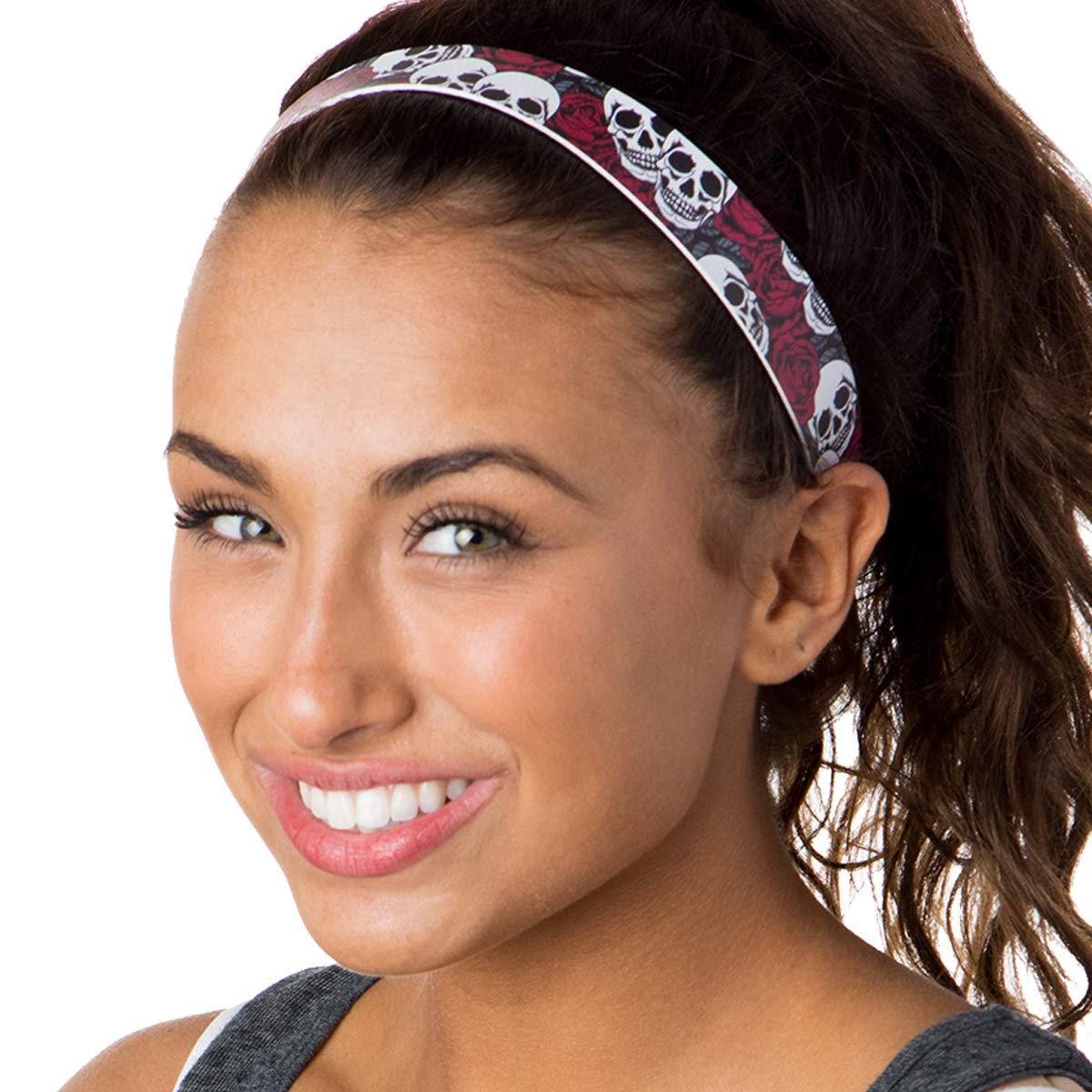 Hipsy Adjustable No Slip Bling Glitter & Fashion Printed Headbands Mixed 5-pack for Women Girls & Teens (Light Pink Multi 5pk)