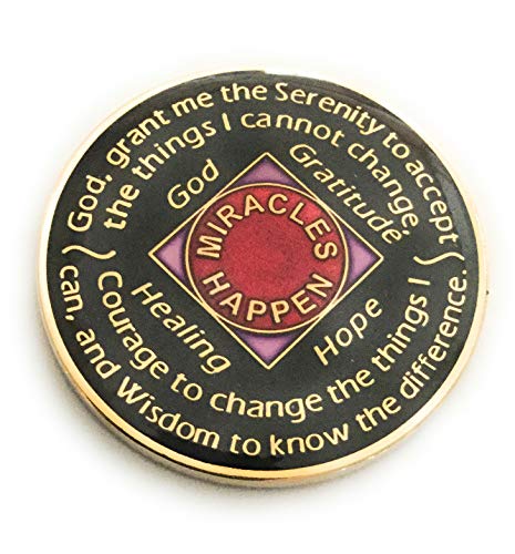 Recovery Line 6 Year NA Black and Red Tri Plate Medallion -Chip, Coin, Token