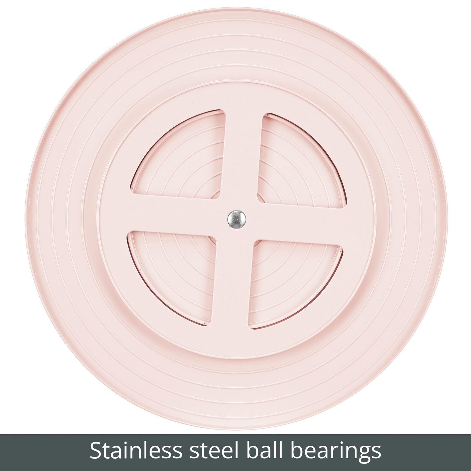 mDesign Plastic Lazy Susan Round Turntable Storage Tray - Rotating Organizer for Makeup, Cosmetics, Nail Polish, Vitamins, Shaving Kits, Hair Spray, Medical Supplies, First Aid - Light Pink/Blush