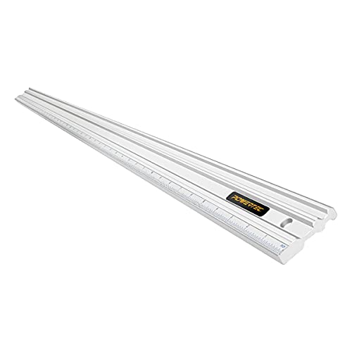 POWERTEC 71503 50" Anodized Aluminum Straight Edge | Metal Straight Edge Machined Flat to Within 0.003” Over Full 50” - Professional Finishing Tools