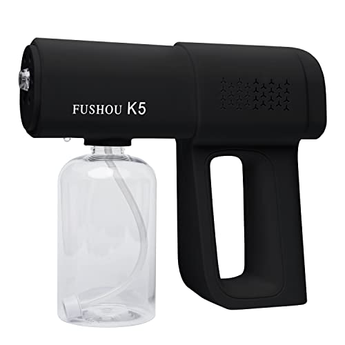 Nano Steam Gun Handheld Electrostatic Sprayer Rechargeable Nano Atomizer, 12 oz Portable Electric Mist Steam Gun for Home,Offoce,School,Garden,Detachable Tank(Black)