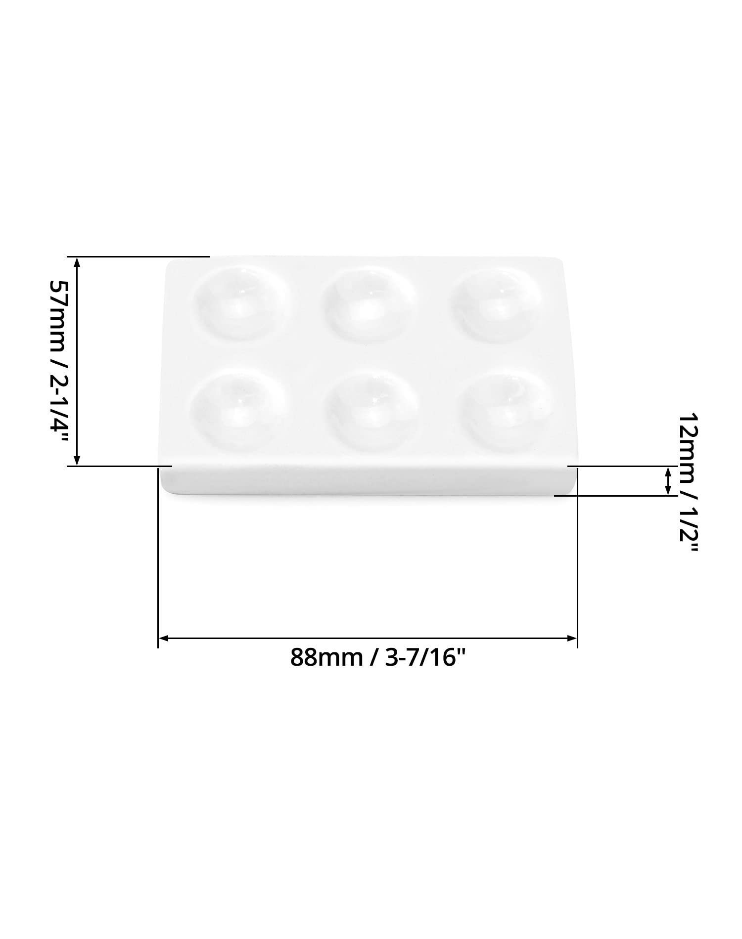 QWORK Porcelain Spot Plate with 6 Depressions - for Laboratory Experiments and Chemical Testing, 4 Pack