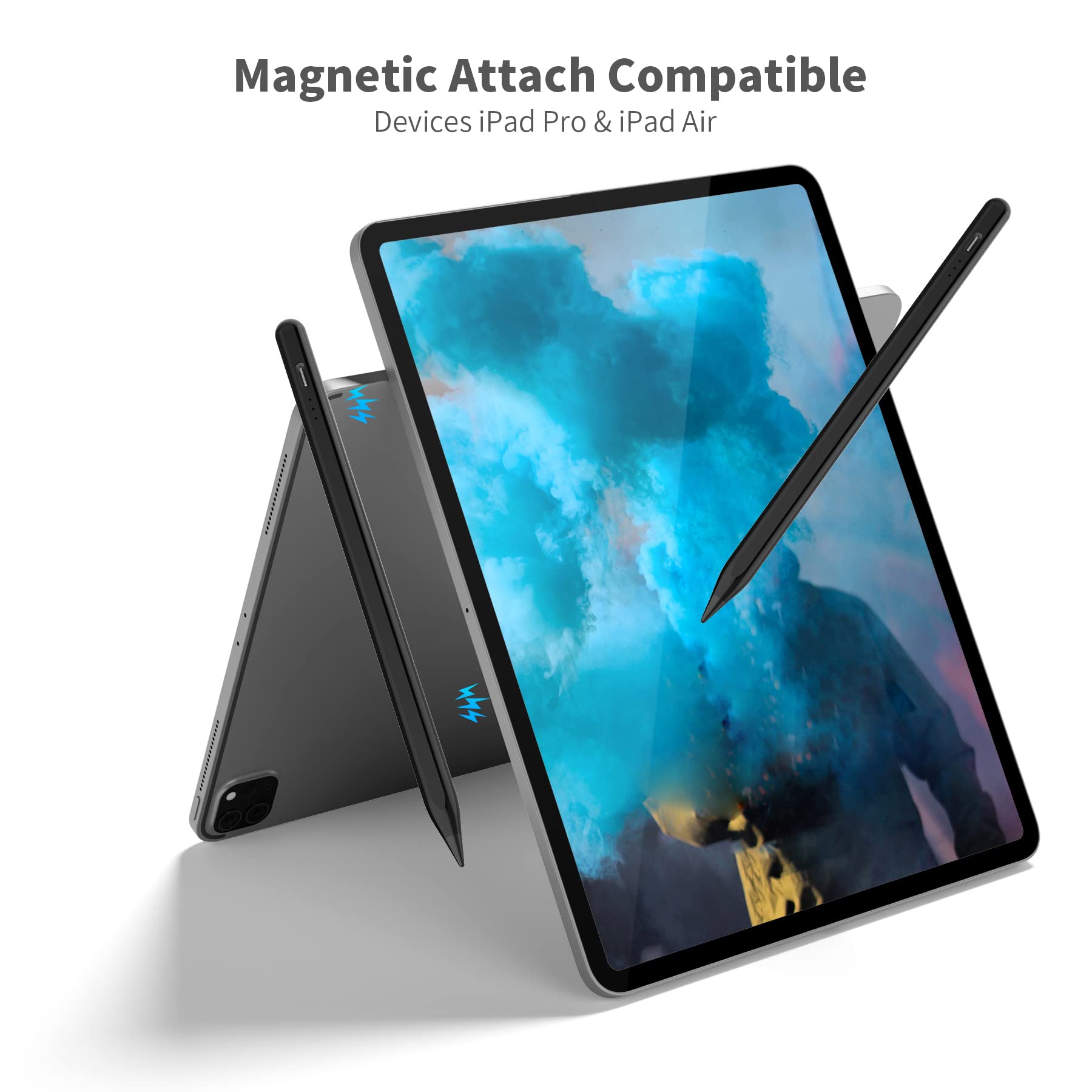 Stylus Pen Compatible with Apple Pencil 2nd Generation, iPad Air 4th/5th, iPad Mini 5th/6th, iPad Tablets, iPad Pro 11/12.9-inch (2018-2022), Palm Rejection, Tilt, Magnetic Adsorption, Power Display