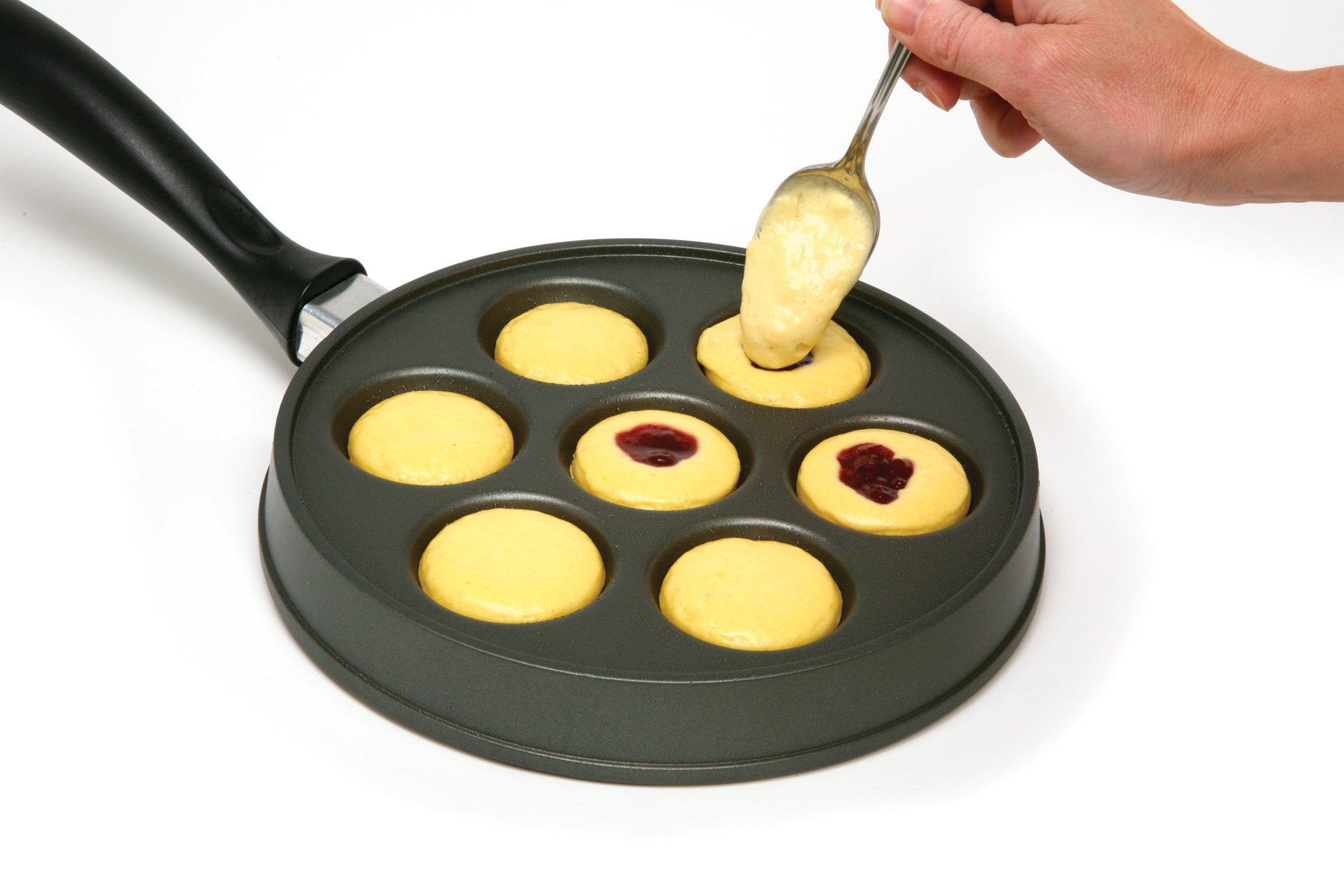 Norpro Nonstick Stuffed Pancake Pan, Munk/Aebleskiver/Ebelskiver 16.5″ x 9″ x 1.25″ Black