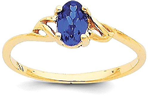 IceCarats 14K Yellow Gold Blue Sapphire Ring Gemstone Band September Birthstone Jewelry Size 7.00