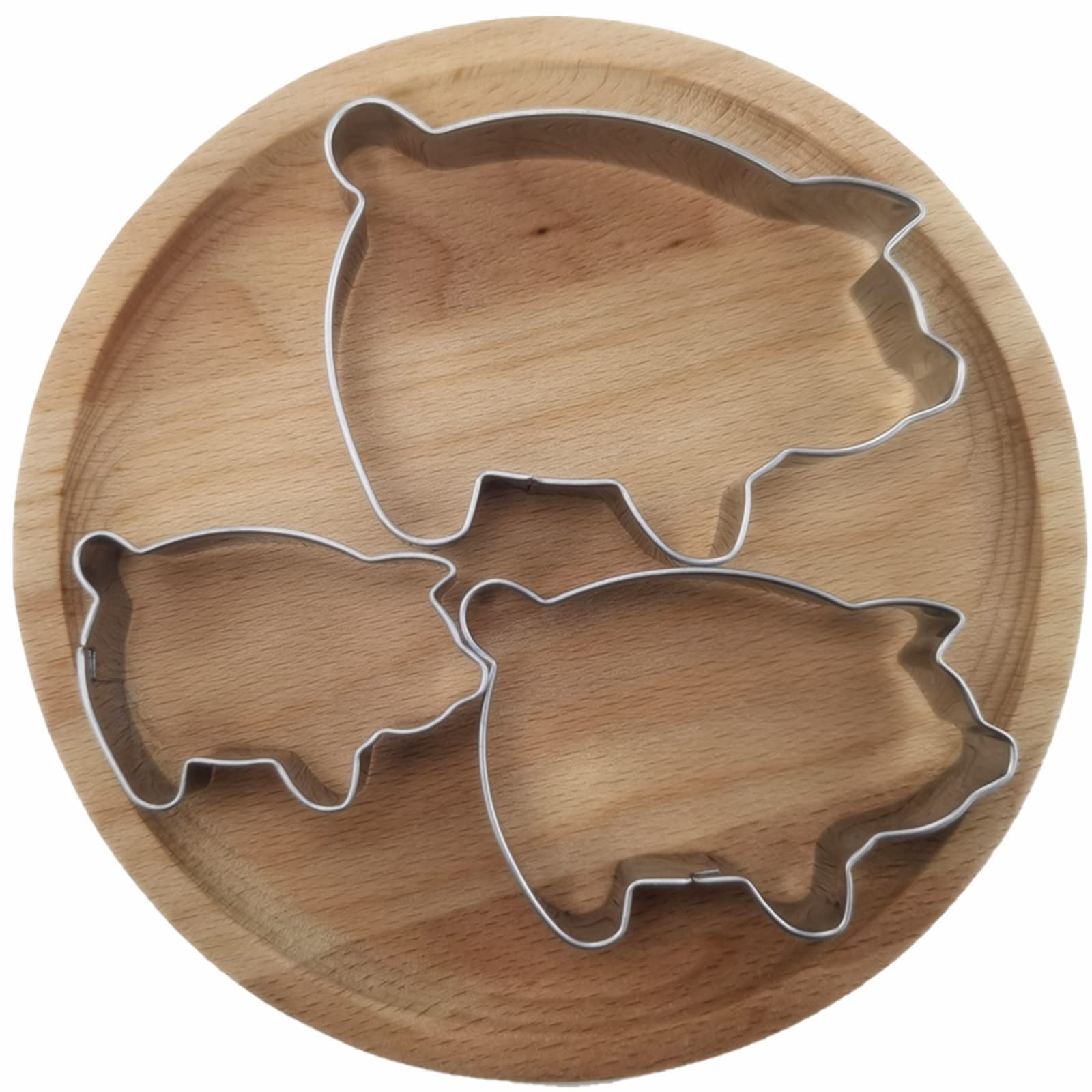 Mini Pig Shaped Cookie Cutter Set of 3 pcs, Stainless Steel Piggy Fondant Cutters