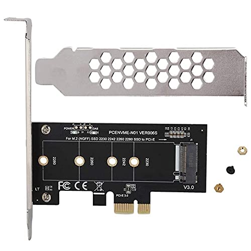 shyness 2 Pcs M.2 SSD M-Key NVME PCIe 3.0 X1 Card Adapter with Low and Full - Supports M.2 PCIe 2230, 2242, 2260, 2280