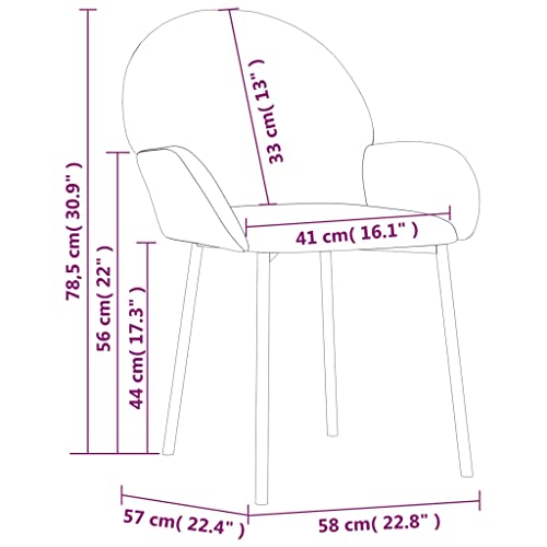 vidaXL Dining Chairs in Light Gray Velvet - Elegant, Modern Design, Comfortable Foam Filling, for Living Room, Dining Room, and More - Set of 2