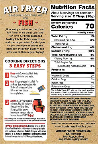 Louisiana AIR FRYER Seasoned Coating Mix for FISH