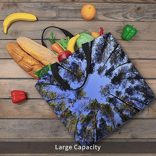 VACSAX Tote Bag for Women Reusable Shopping Bags Tree Print Shoulder Handbag Aesthetic Totes for Grocery