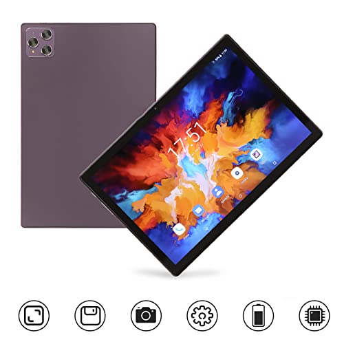 Qinlorgo 10.1 Inch Tablet Call Tablet 100-240V 4G Purple 2.4G 5G WiFi for Android 11 for Drawing (US Plug) (Qinlorgo10y6s7rvd5-12)