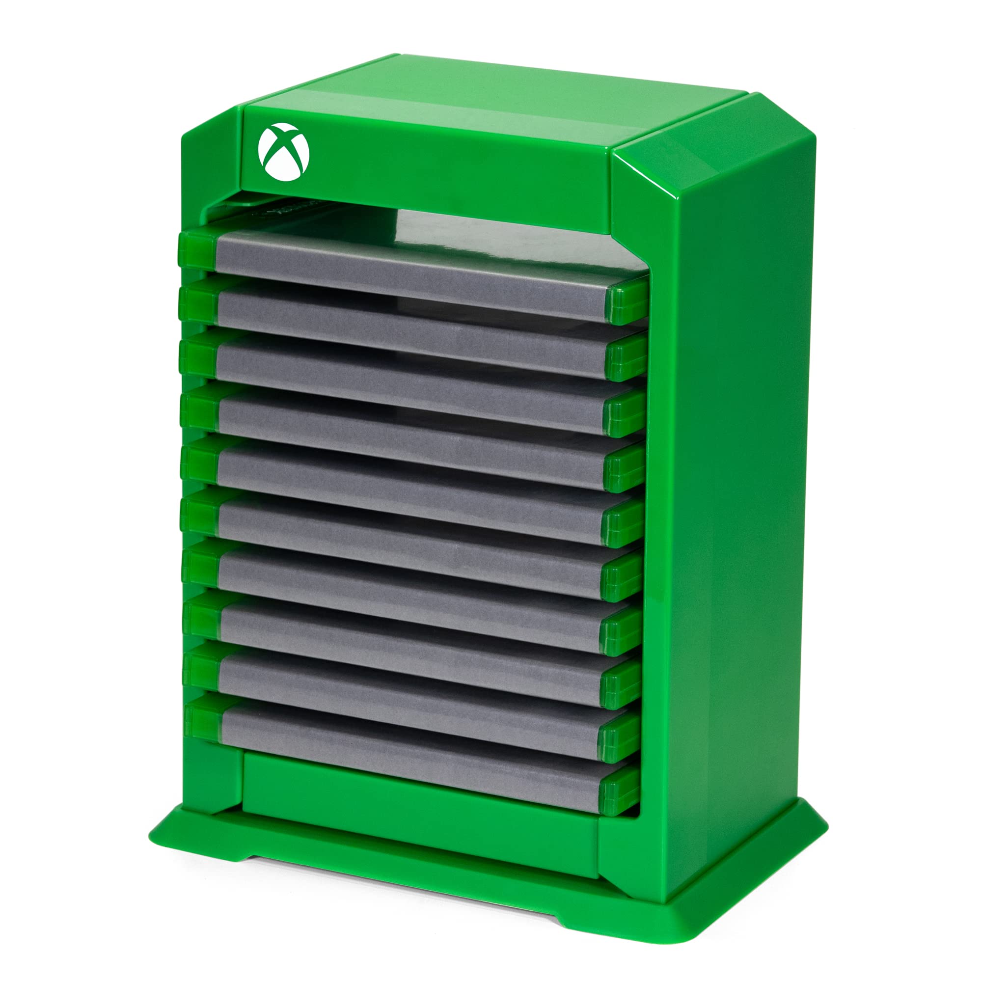 Numskull Official Xbox Premium Storage Tower, Game Stand for Xbox Series X S and Xbox One - Holder Stores 10 Games or Blu-Ray Cases, 2022 Edition
