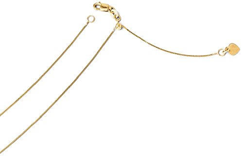 IceCarats 14K Yellow Gold Adjustable 0.55mm Box Link Chain Necklace 22 inch