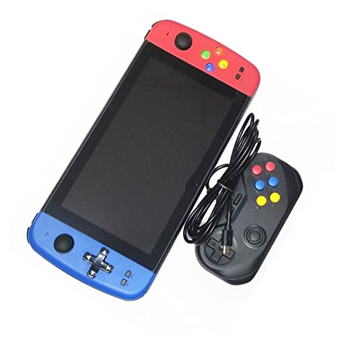 PS7000/Q900 7 "console With 2 Gamepads 64/128GBMAME/CPS/NEOGEO 100 Ps1 Games ( Color : BlueRed 128GB )