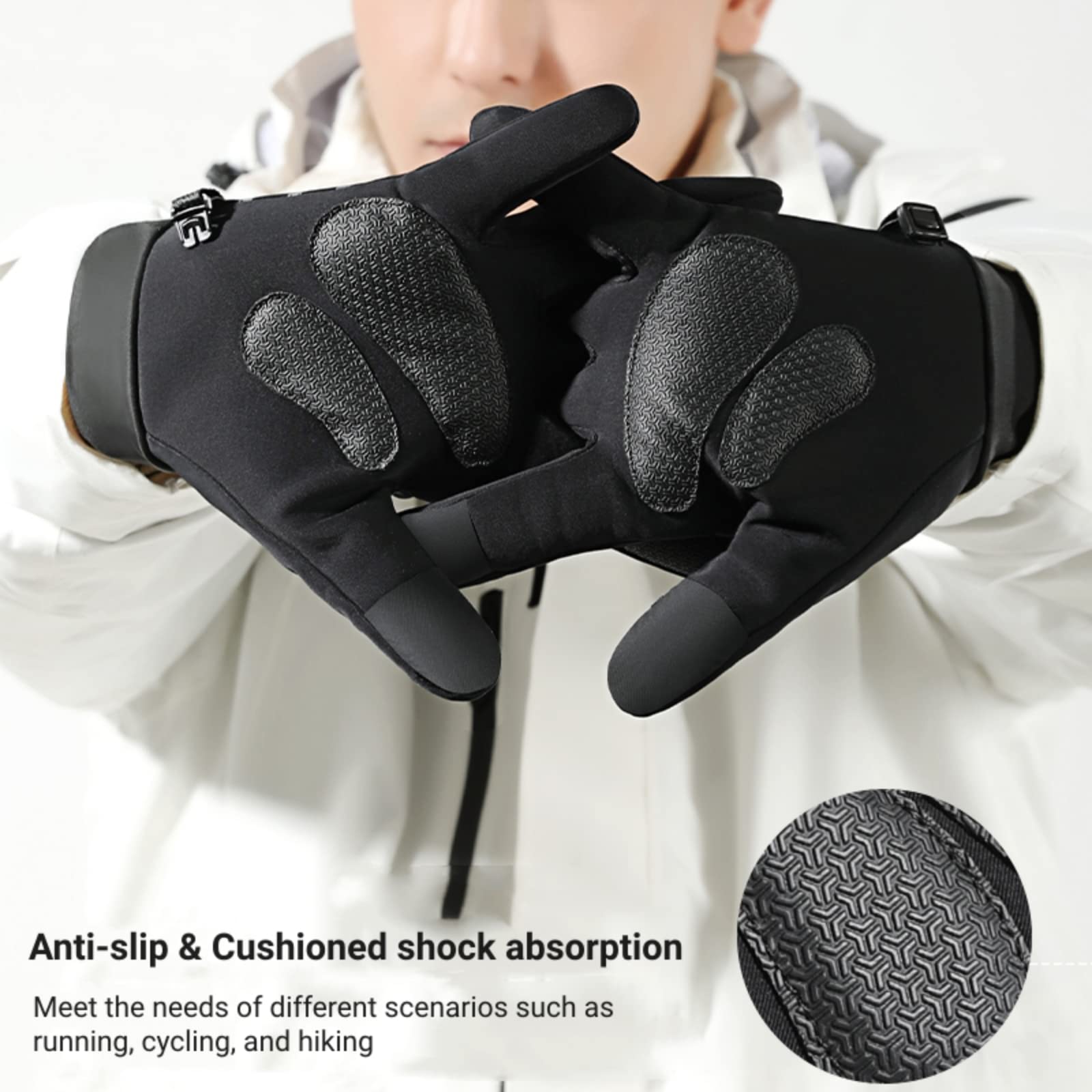 O-Fan Lightweight Running Gloves, Flexible Touchscreen Winter Gloves Liners for Men Women - Thin Cold Weather Warm Gloves for Driving Cycling & Sporting (Medium)
