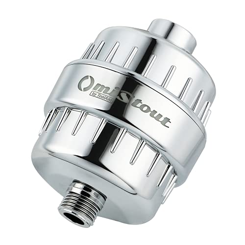 OmiStout Shower Filter for Hard Water, 15 Stage Shower Head Filter to Remove Chlorine and Heavy Metals, 2 Cartridges Included (Chlorine, G 1/2"), Ideal Christmas Gift for Family and Friends