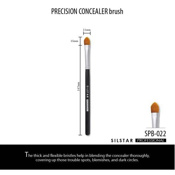 SILSTAR PROFESSIONAL PRECISION CONCEALER BRUSH SPB022, CRUELTY-FREE SYNTHETIC HAIR FACE BRUSH FOR FLAWLESS MAKEUP APPLICATION WITH NATURAL BIRCH WOODEN HANDLE MADE IN KOREA…