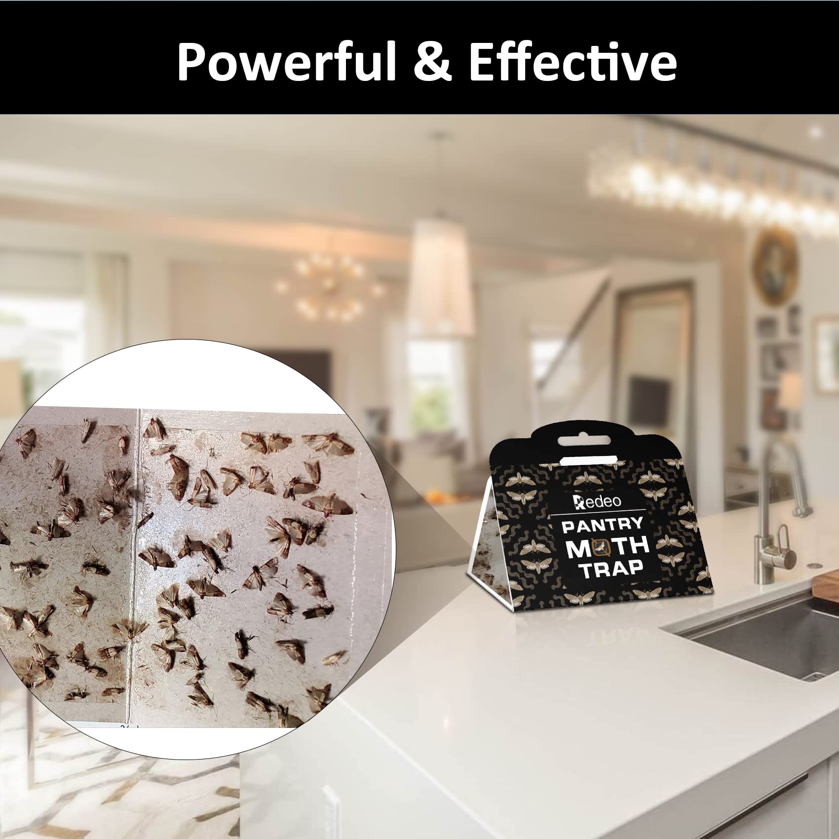 Redeo Pantry Moth Traps with Pheromones Safe and Non-Toxic Sticky Glue Trap for Food, Cupboard and Meal Moths in Your Kitchen Pantry Moth Killer with No Insecticides for House (6)