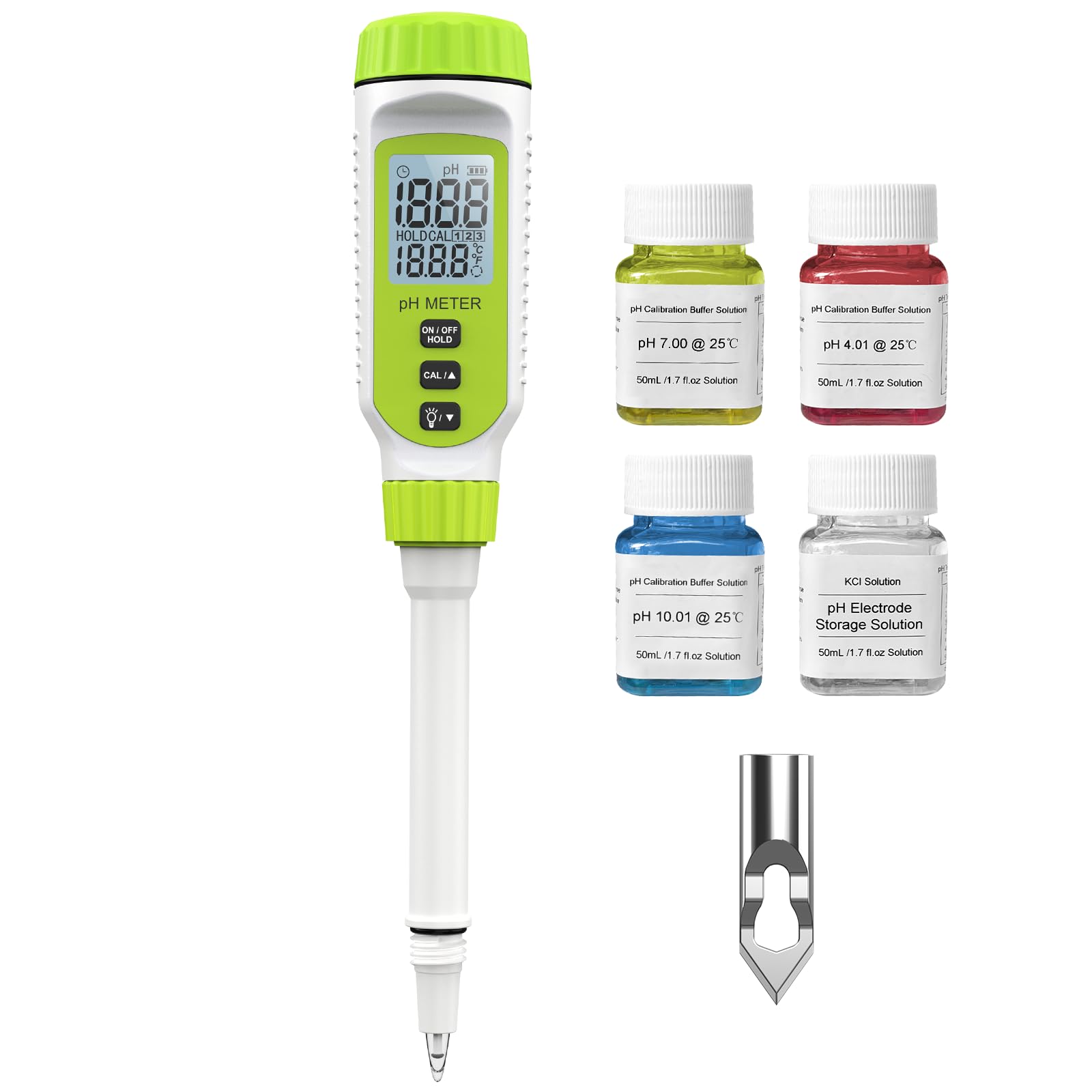 Tadeto Multifunctional Digital pH Meter for Food, High Precision Garden Soil pH Test Kit with LCD â/â Display for Plant/Solution, Water and Food pH Tester for Meat, Bread, Cheese,Water, Pool