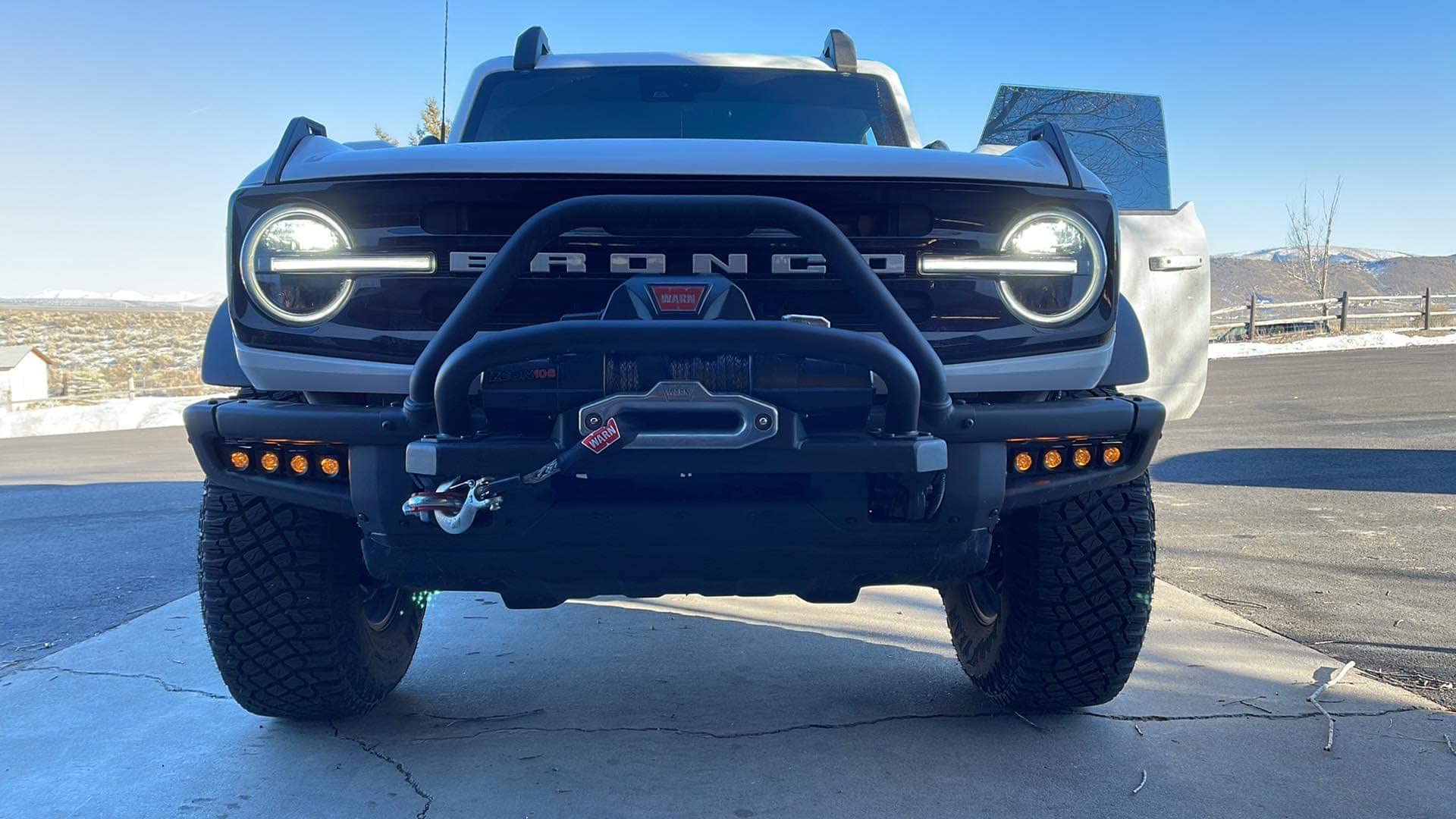 M&R Automotive LED Lights with Mounts and Hardware,Ultra-Bright 2021+ FORD BRONCO LED M&R MODULAR BUMPER FOG LIGHT KIT,Easy Install LED Light in 16000 LumenWhite and dual function AMBER DRL,BroncoTOP