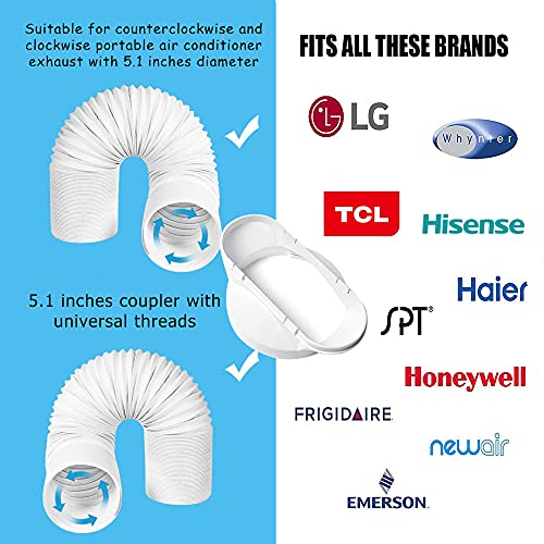 Portable Air Conditioner Window Kit, Upgrade Portable AC Window kit, Window Vent Kit with 2pack 3m Seal, Sliding AC Vent Kit for Exhaust Hose (5.1"/13cm)