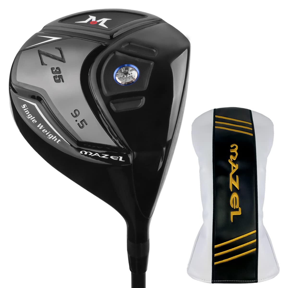 MAZEL Black Golf Driver 9.5 Degree & Golf Woods 5,Bundle of 2
