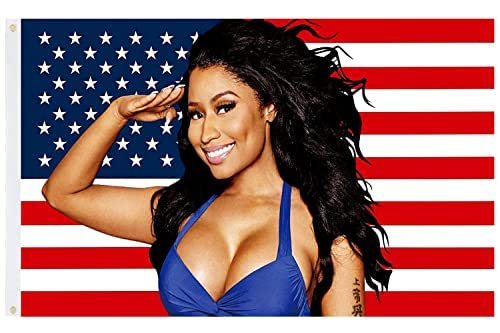 Nicki Minaj Flag Nic-ki Min-aj American Flag Vivid Colors Double Stitched and 2 Brass Grommets 2x3 FT Banner