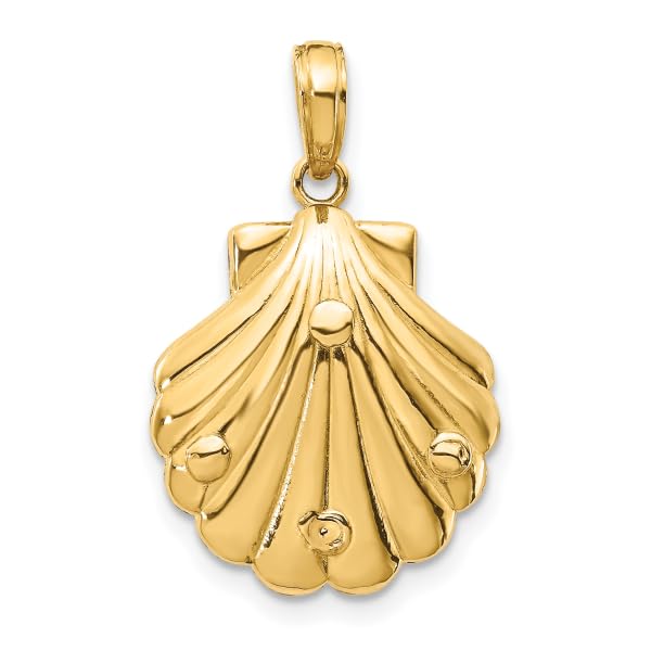 IceCarats 14K Yellow Gold Seahorse Shell Necklace Charm Pendant Only