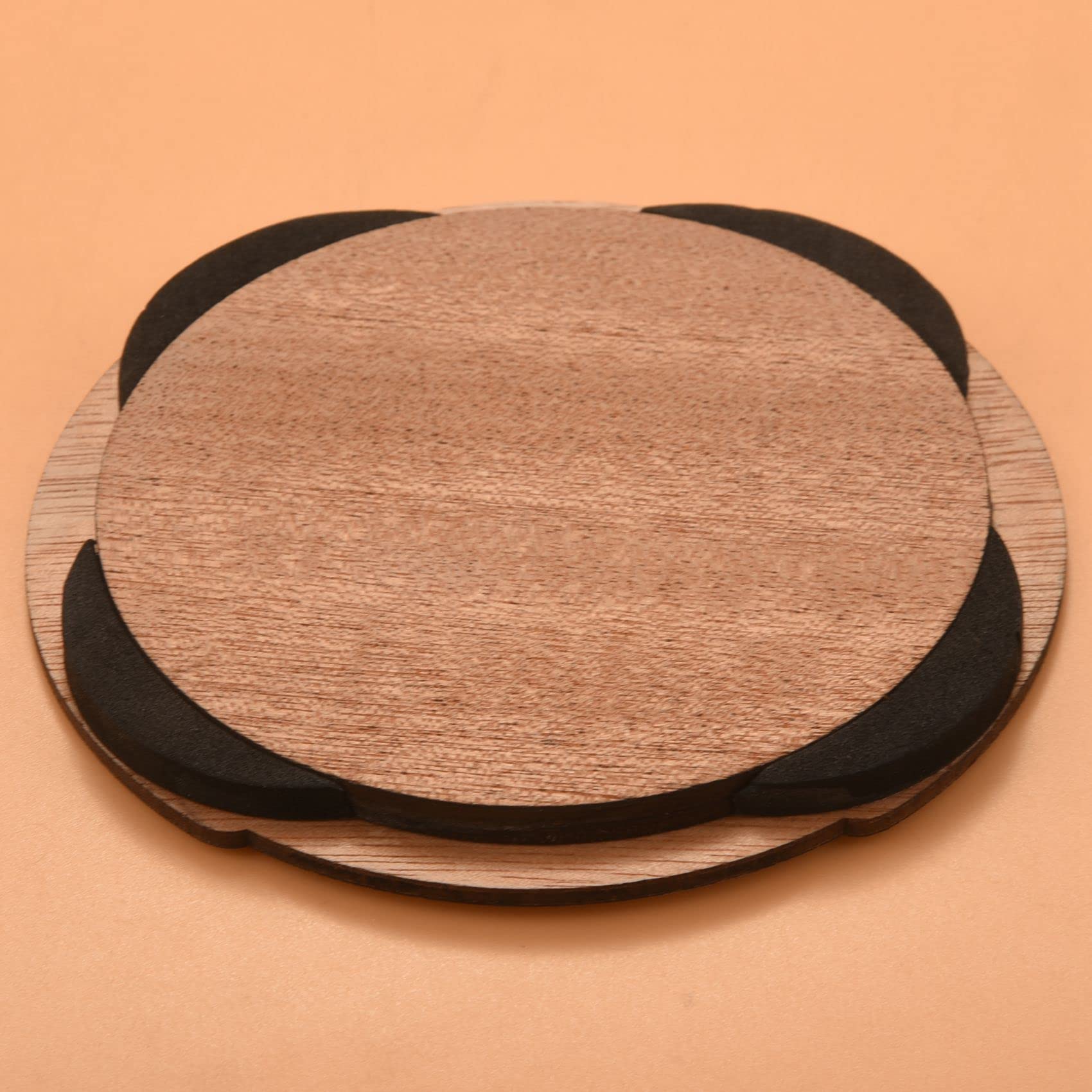 Popidome Guitar Wooden Soundhole Sound Hole Cover Block Feedback Buffer Mahogany Wood for EQ Acoustic Folk Guitars 7#