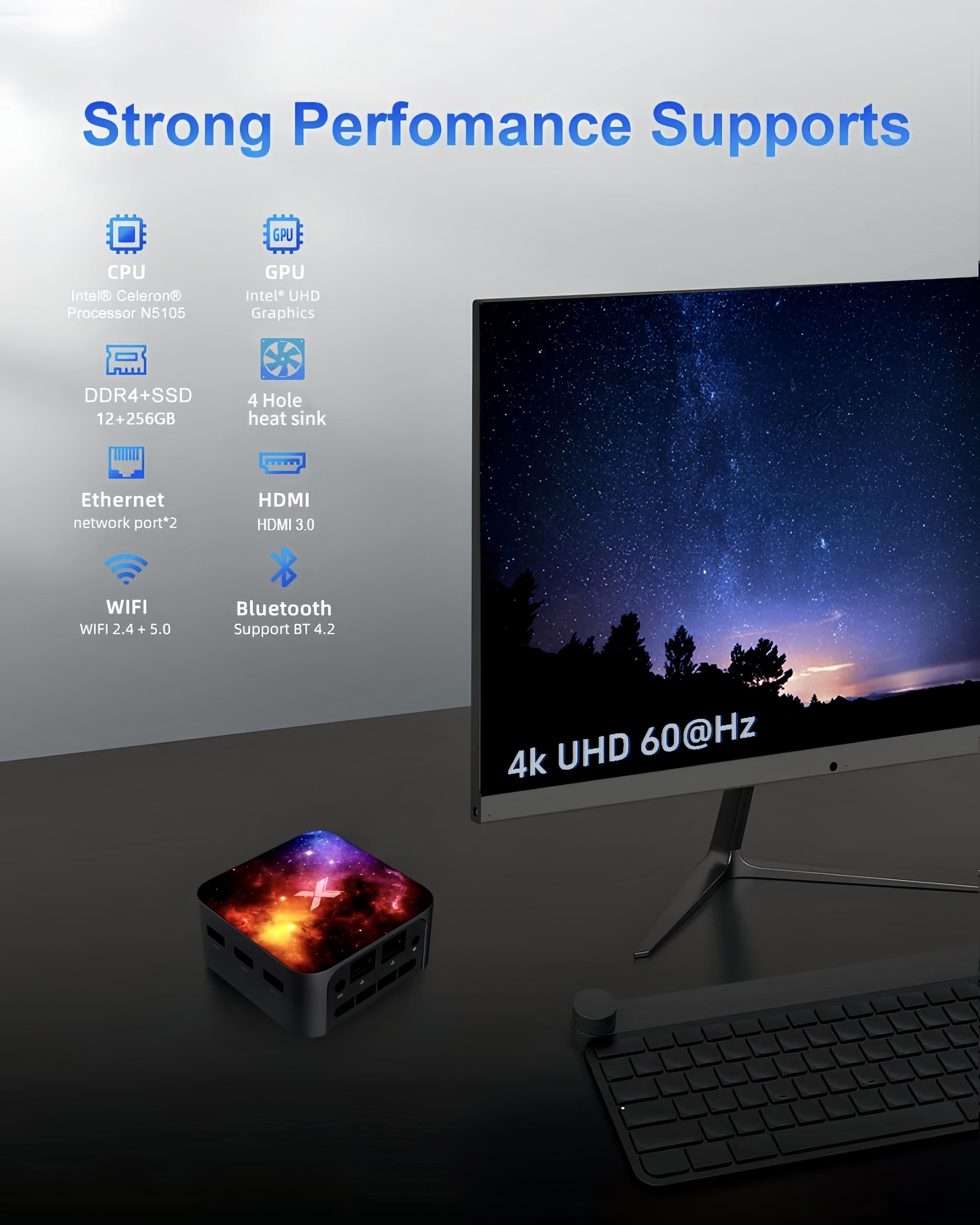 RINGREAT Mini PC Computers 16GB RAM DDR4 512GB ROM SSD 11th Gen N5105(up to 2.9GHz) Portable Micro Desktop Computer with Dual Gigabit Ethernet,Dual WiFi,BT4.2, Support 4K 3* USB 3.1 3*HDMI