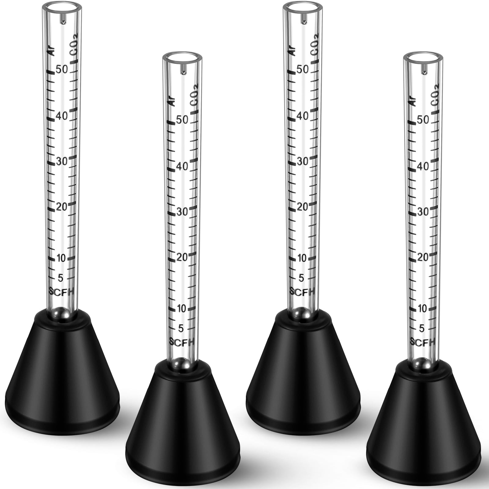Saysurey 4 Pcs Gas Flow Meter Tester Argon Flow Meter Argon CO2 Flowmeter for Mig Tig Welder Welding Accessories
