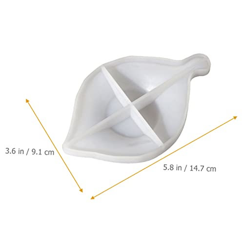VILLCASE Leaf Saucer Mold Resin Coasters Crystal Decor Hand Mold Resin Plate Moulds DIY Resin Molds Dish Making Molds Epoxy Tray Mold DIY Tray Mold Tray Silicone Mold Silica Gel White Fruit