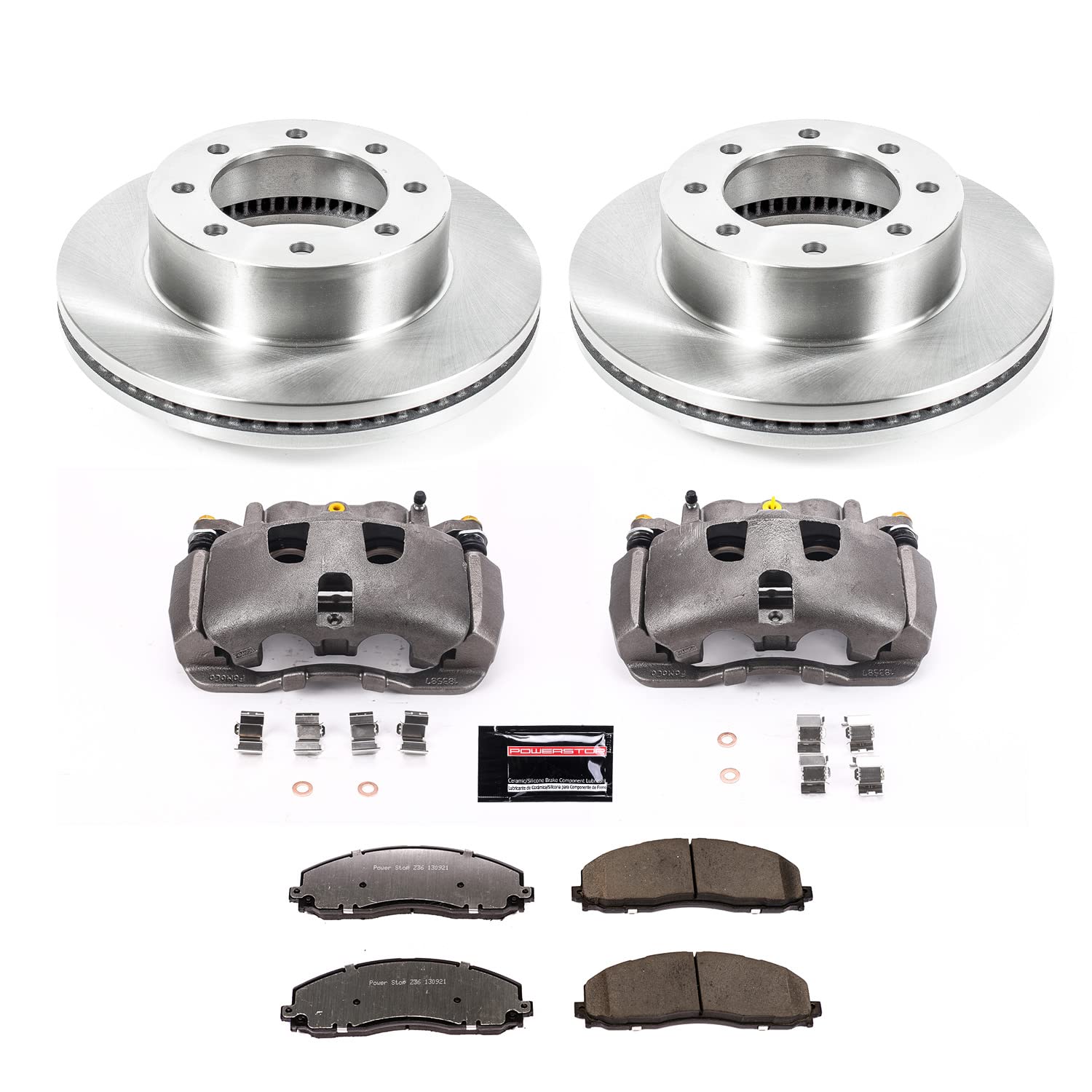 Power Stop Front MDCK6403 Medium Duty Z36 Truck & Tow Brake Pad and Rotor Kit with Calipers