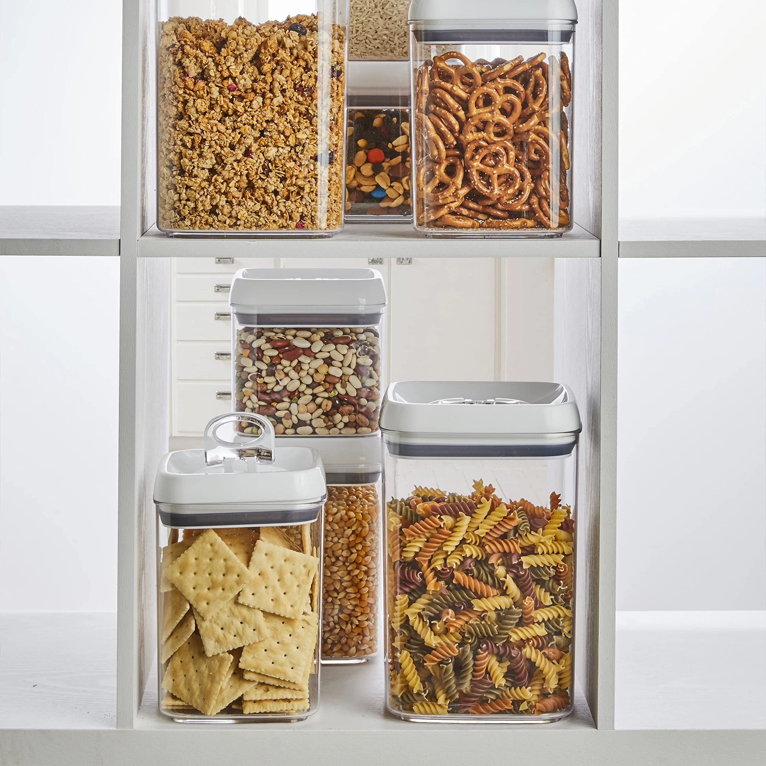 Nulwusk Canister Pack of 8 - Flip Tite Food Storage Container Set Kitchen Pantry Organization Canisters Airtight Food Storage Container Set