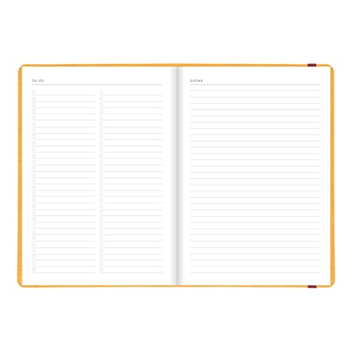 Letts of London Raw Weekly/Monthly Planner, 12 Months, January to December, 2024, Sewn Binding, A5 Size, 8.25" x 5.875", Multilingual, Mustard (C082309-24)