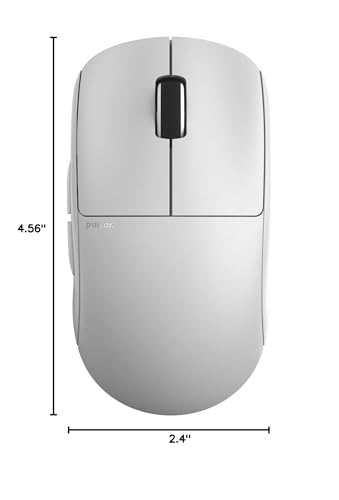Pulsar Gaming Gears X2 Mini Wireless Gaming Mouse, Ultra Lightweight 1.83 oz (52 g), Symmetrical, 2.4 Ghz 1 ms, 26000 DPI, Optical Sensor PAW3395, TTC Gold Encoder (Mini, Wireless, White)
