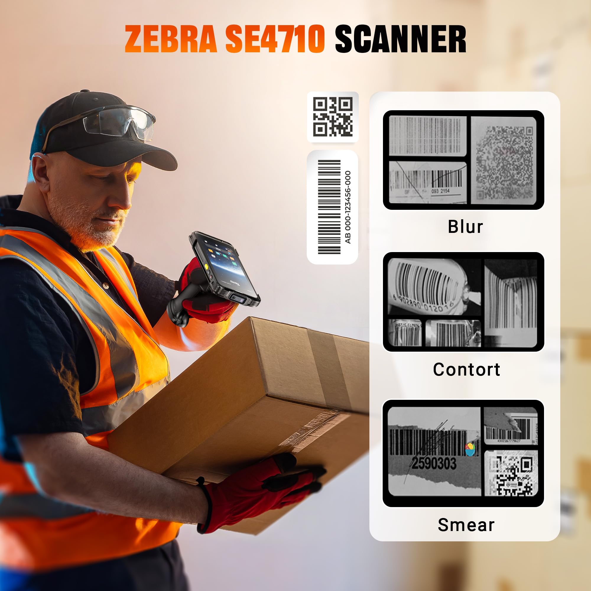 Tera Android 13 Barcode Scanner PDA: with Pistol Grip Charge Cradle Wi-Fi 6 Qualcomm CPU SE4710 Zebra Scanner Data Terminial 5.5β Full Touch Screen IP65 Rugged 4G GPS BT for WMS Management P166GC
