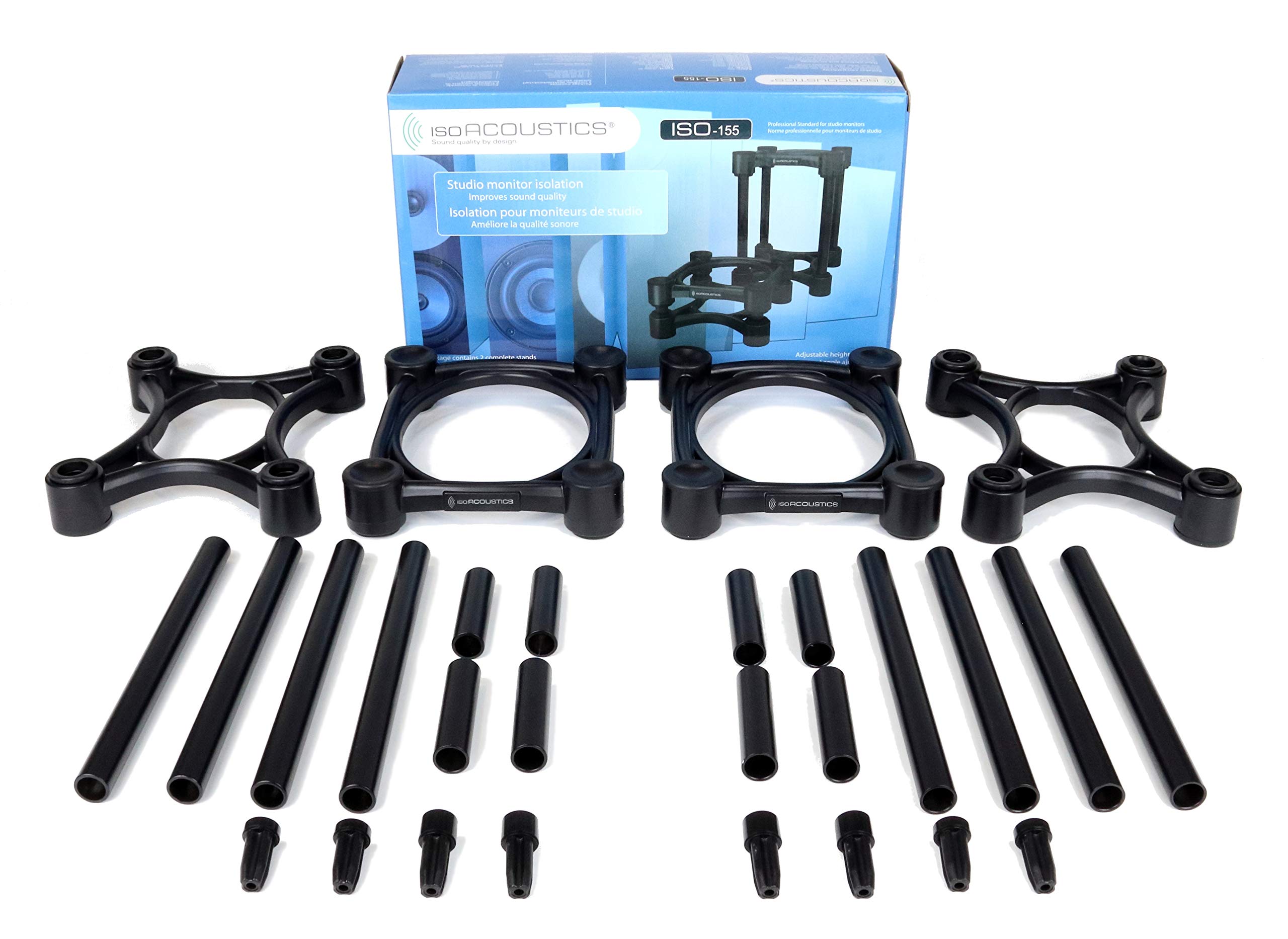 IsoAcoustics Iso-Stand Series Speaker Isolation Stands with Height & Tilt Adjustment: Iso-155 (6.1β x 7.5β) Pair